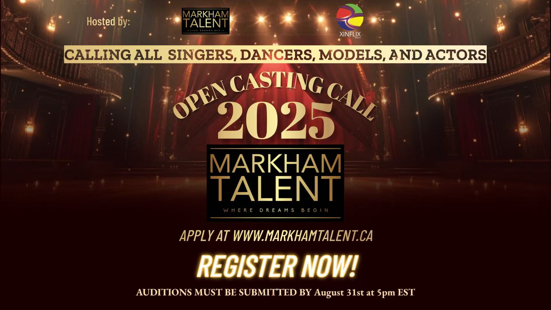 Markham Talent Season 3 2025 Open Casting Call Registration Fee | EventGo